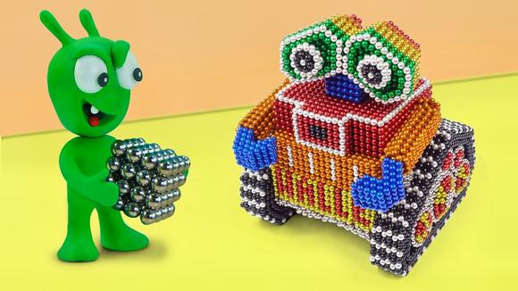 卡通定格动画:卡通小人教你玩转磁球,比魔方好玩多了