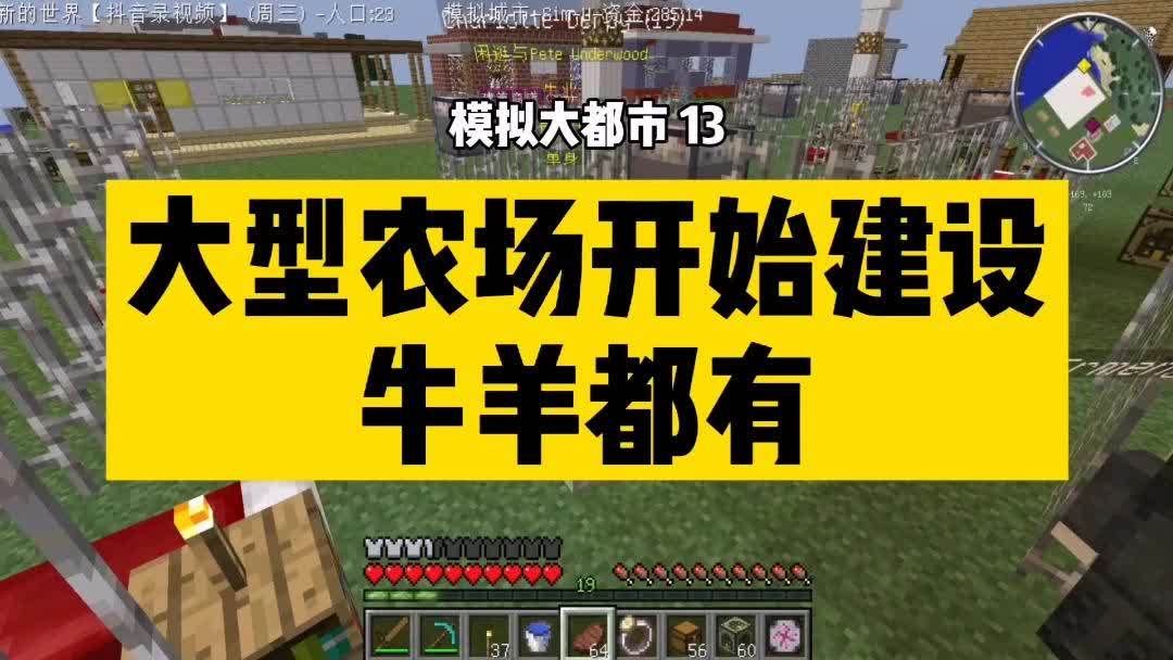 我的世界模拟大都市:农场开始建造!很...