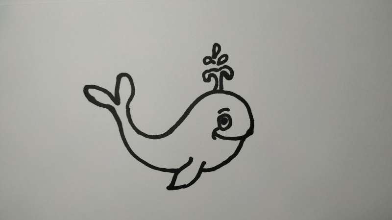 简笔画:可爱的(小海豚)游呀游!