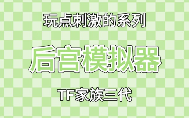 玩点刺激的系列之后宫模拟器2.0|陈天润篇|意外的合理,磕一嘴双子星吧