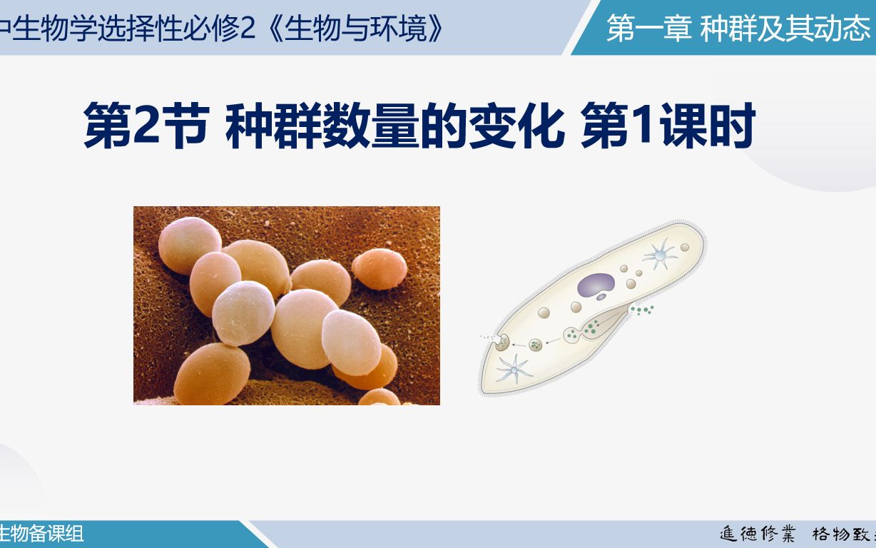 人教版高中生物学选择性必修二第一章第2节 种群数量的变化第1课时
