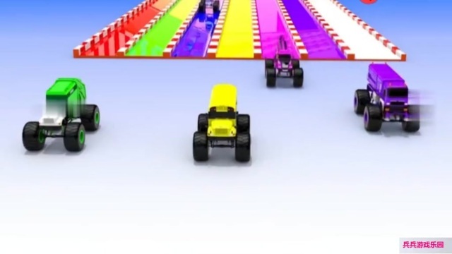 汽车玩具视频汽车动画学习颜色汽车货柜车校车消防车搅拌车