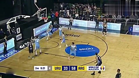 2019男篮世界杯小组赛第一循环,阿根廷男篮斯科拉精彩进球,超棒