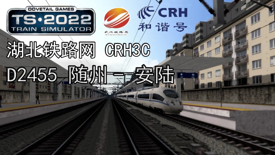 【模拟火车2022】D2455 随州- 安陆 湖北铁路网 CRH3C