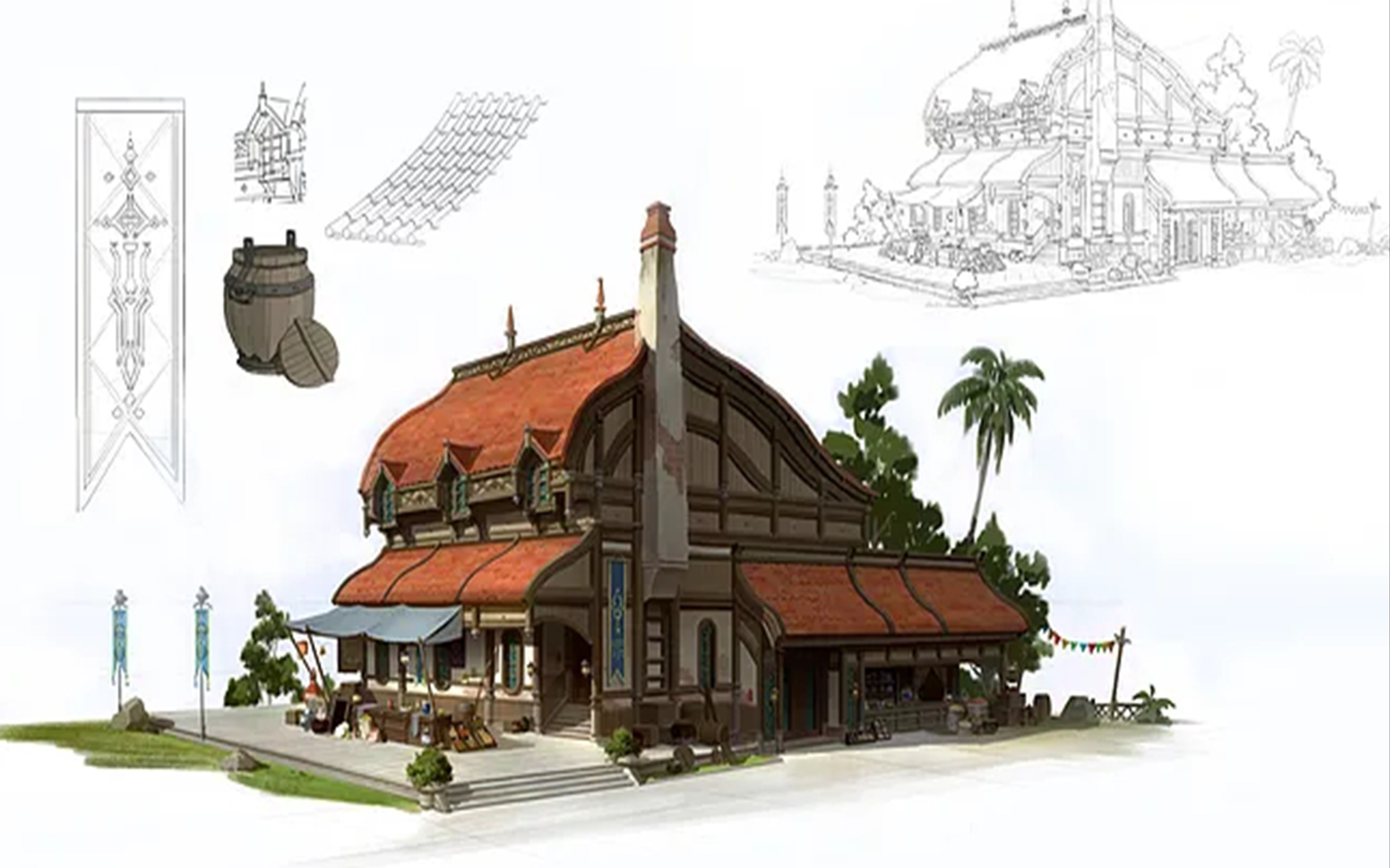 【3DMAX零基础建模】风格化房屋游戏场景模型详细制作与教学