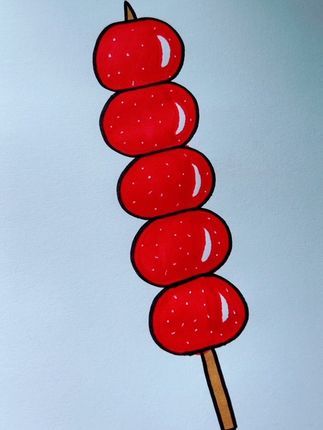 教你画冰糖葫芦一起学画画