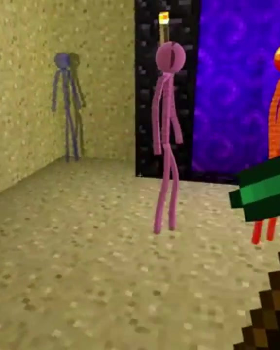 我的世界之沙漠传送门里既然走出五个奇怪的火柴人