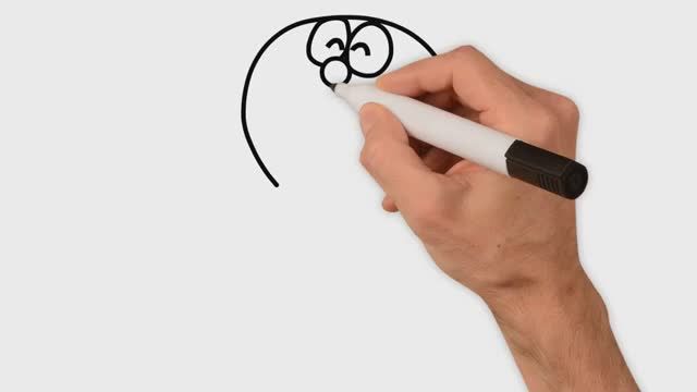 亲子简笔画:开心的机器猫