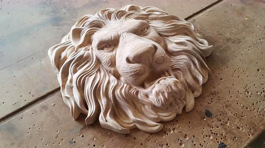 数控雕刻机真是好东西,一块木头变成狮子真是分分钟的事