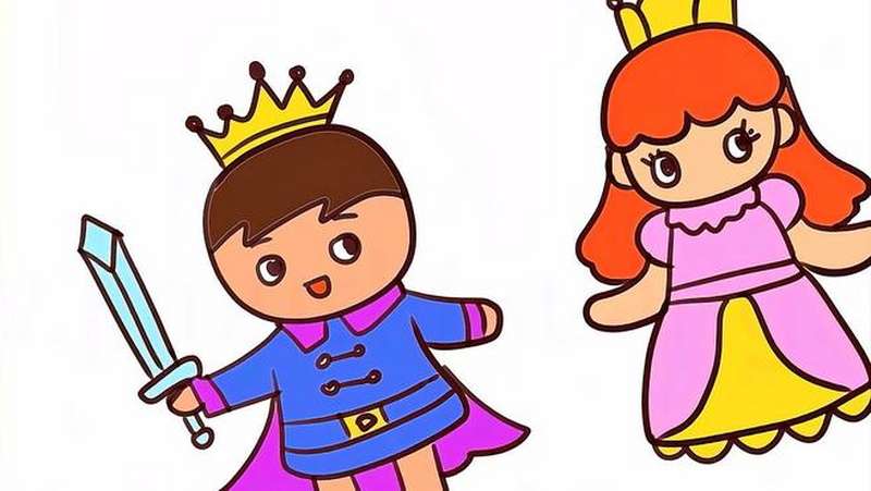 人物简笔画教程,经典的王子和公主简笔画