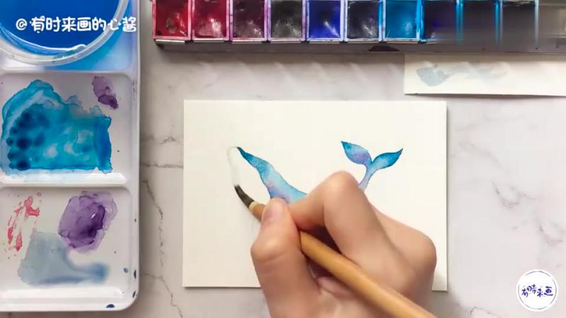 挑战不可能!零基础学画画,1分钟能画出宇宙星空鲸鱼吗?