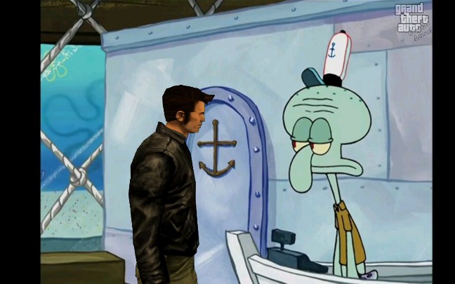 【GTA3】请问大哑巴该怎么在蟹堡王里点餐