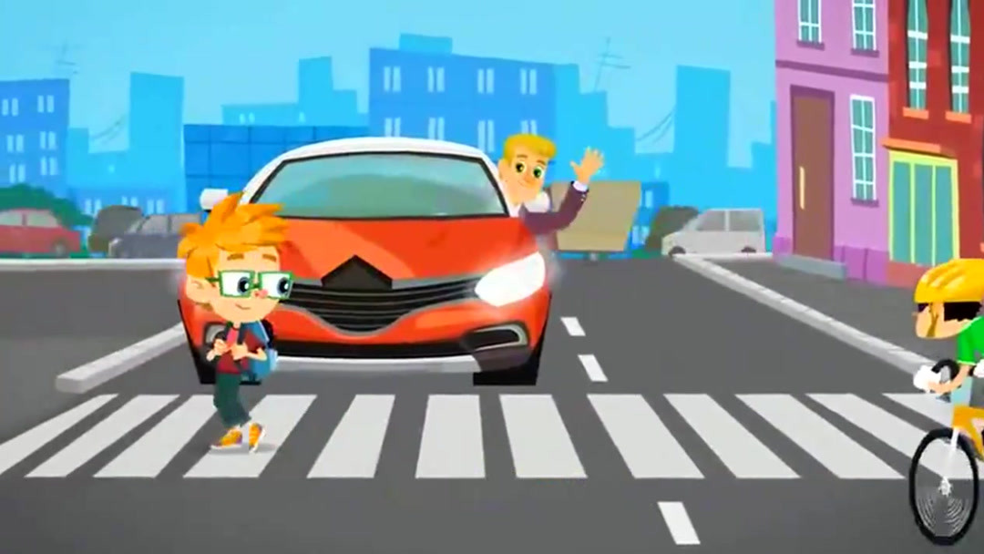 趣味螺丝钉:大家在马路上都必须遵守交通规则!按标志行驶!