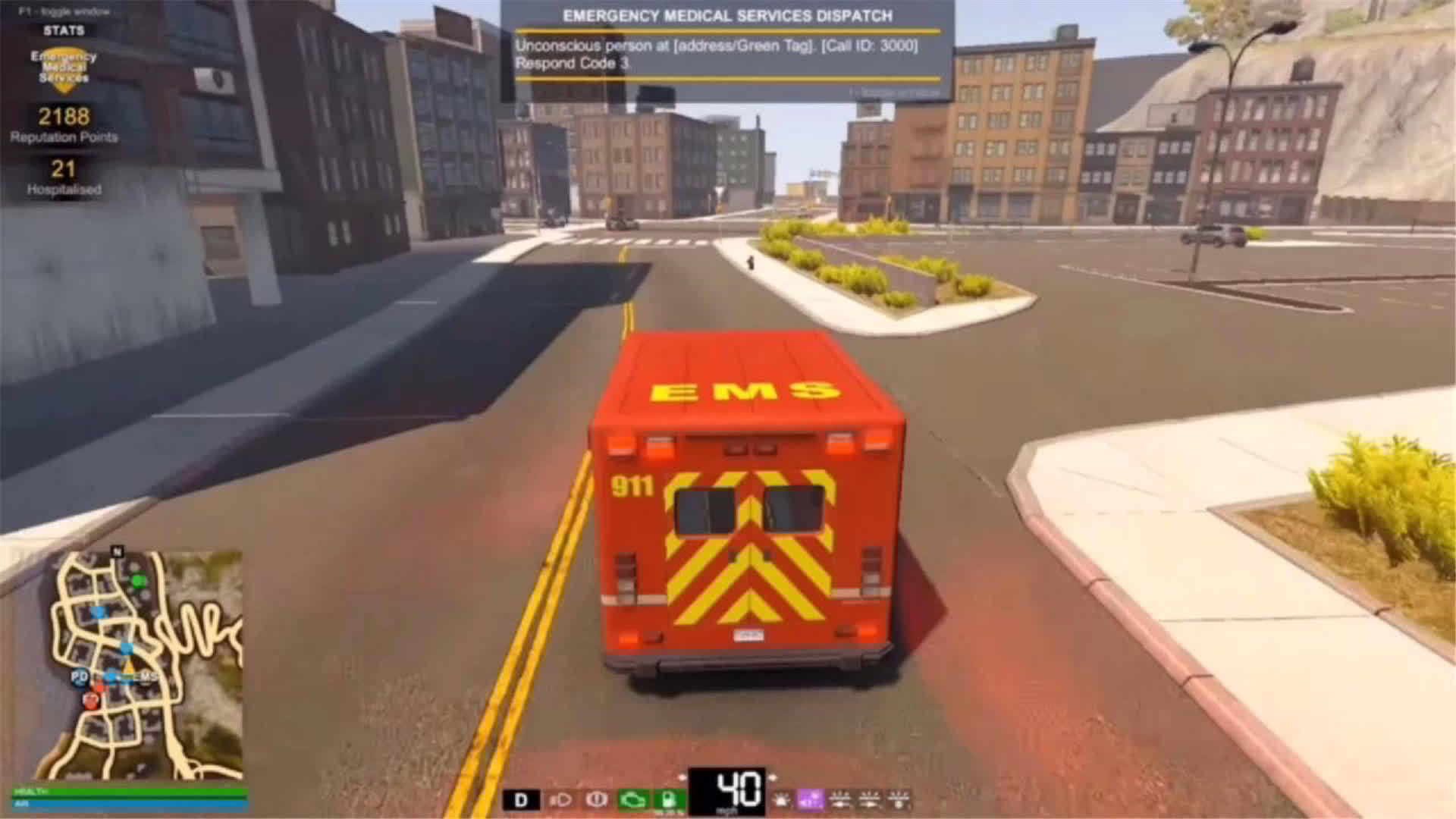 警察模拟器.海绵宝宝被打伤,救护车紧急前往救援