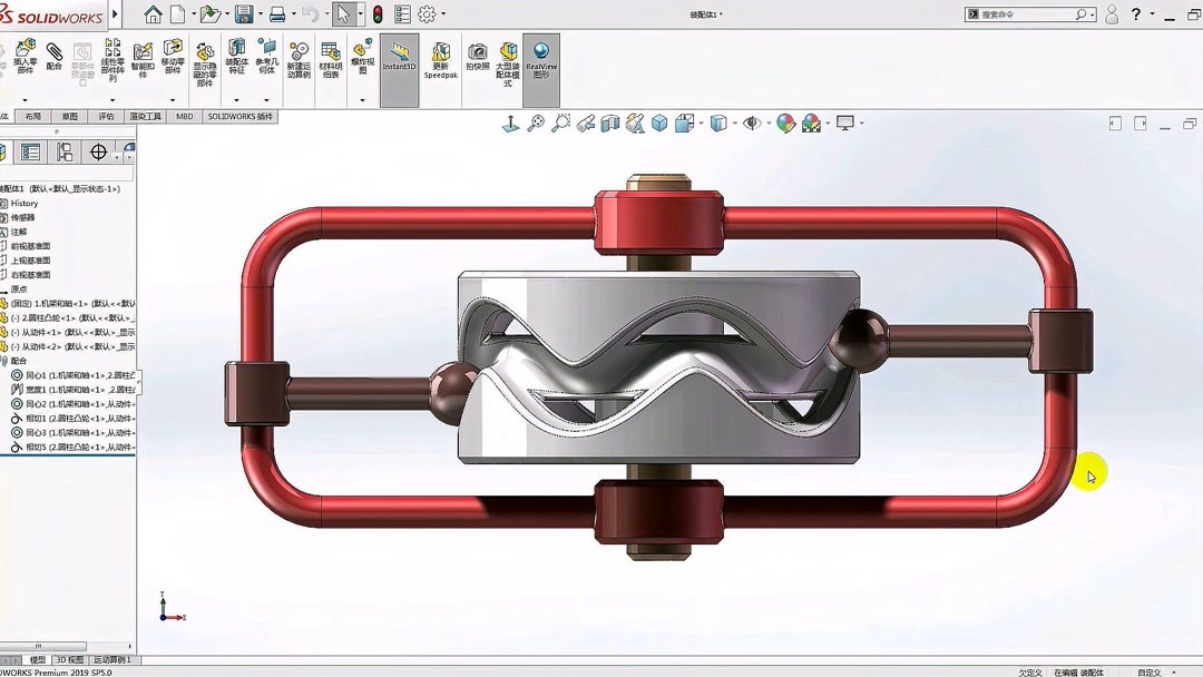SolidWorks圆柱凸轮机构装配过程