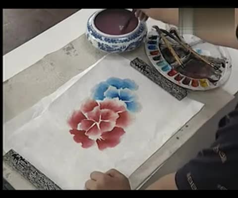 35.儿童水墨画-牡丹花与蝴蝶_chunk_2[高清]