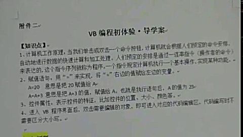 aa高中信息技术面试《信息技术基础》《VB编程初体验》