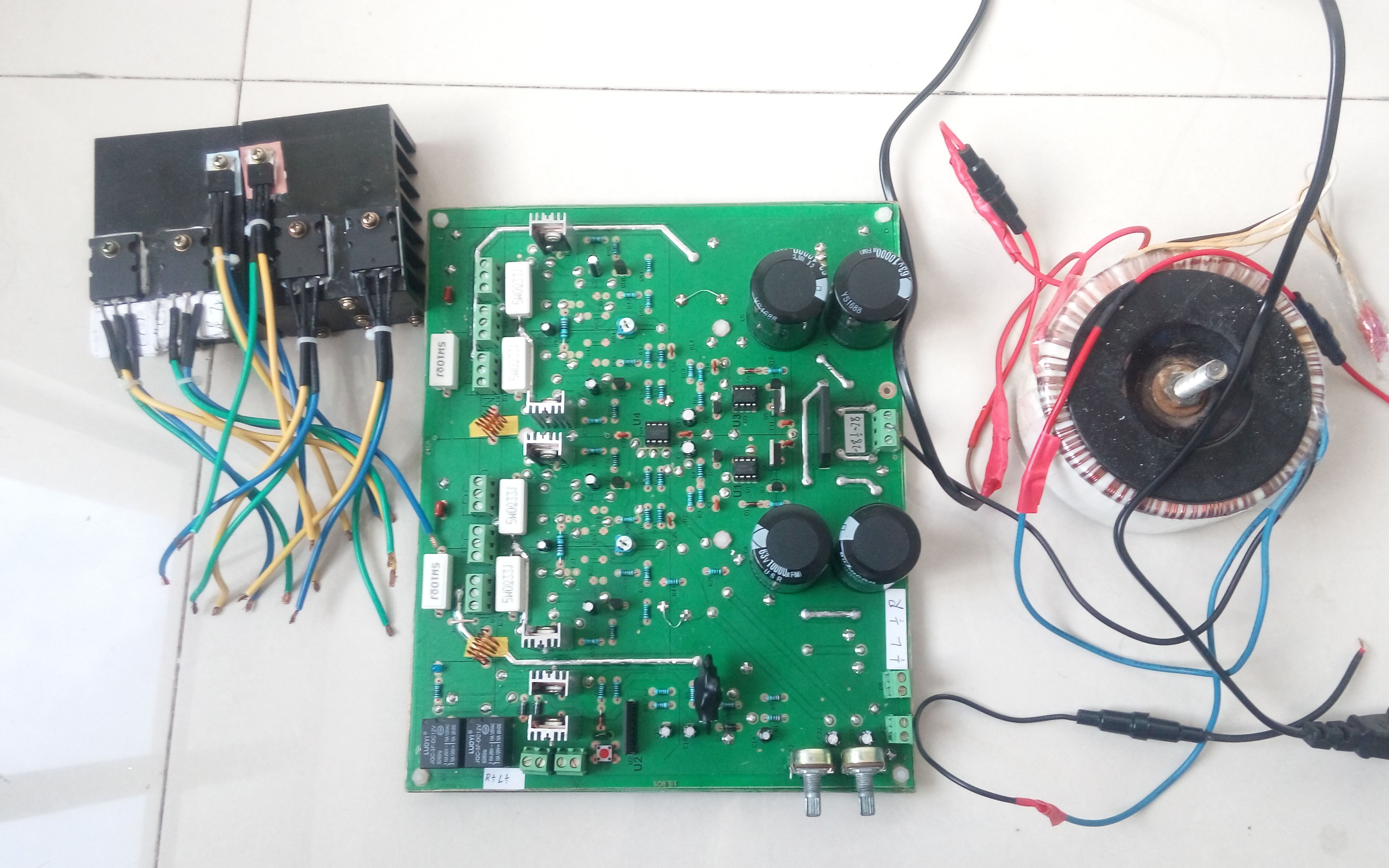 双声道甲乙类OCL功放_自制PCB的双面板