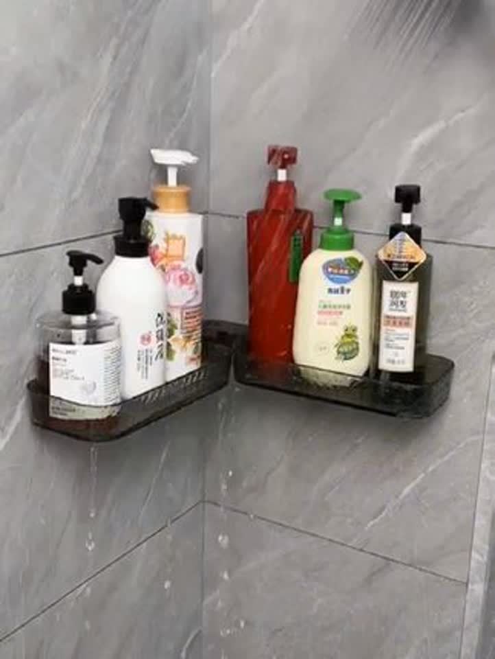 可以拐弯的置物架,180度旋转的设计,贴在浴室、厨房、洗手池旁都很...