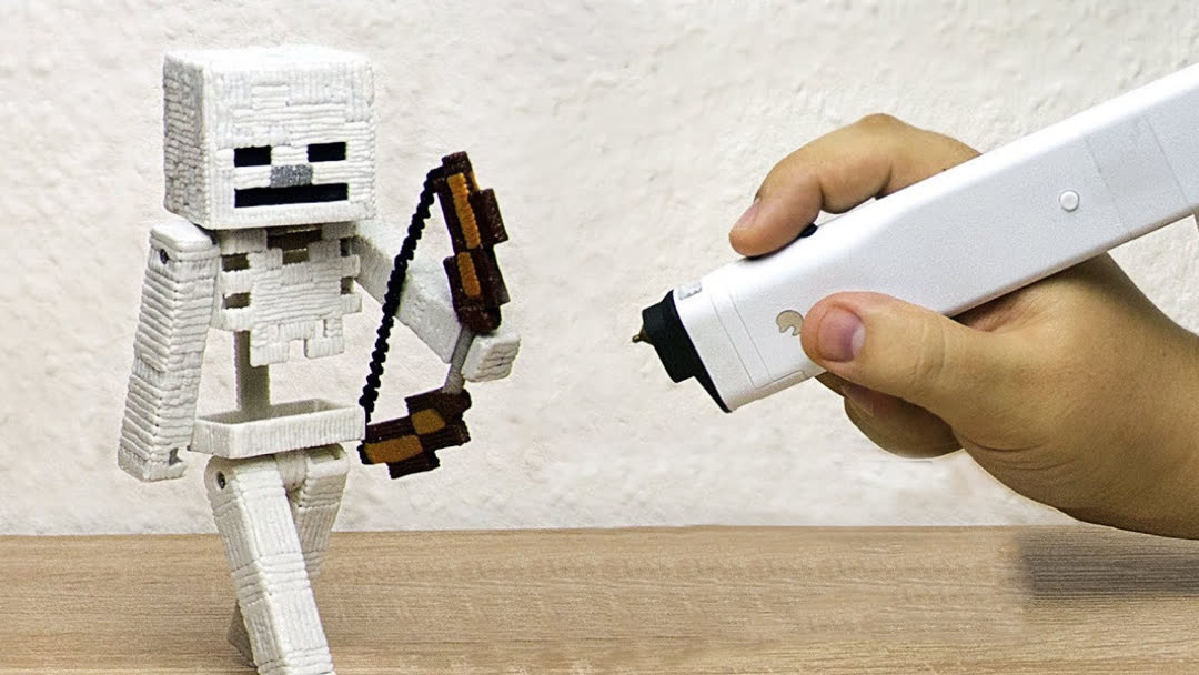 小伙用3d打印笔制作出我的世界小白手办,别说还挺像的