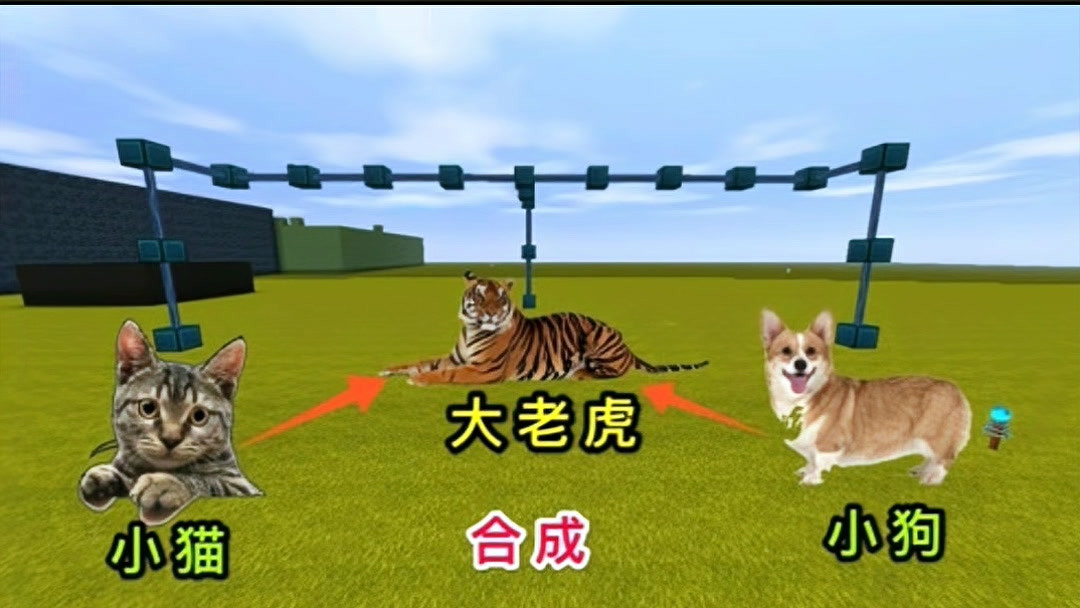动物融合模拟器:小猫和小狗竟然能合成森林之王大老虎?