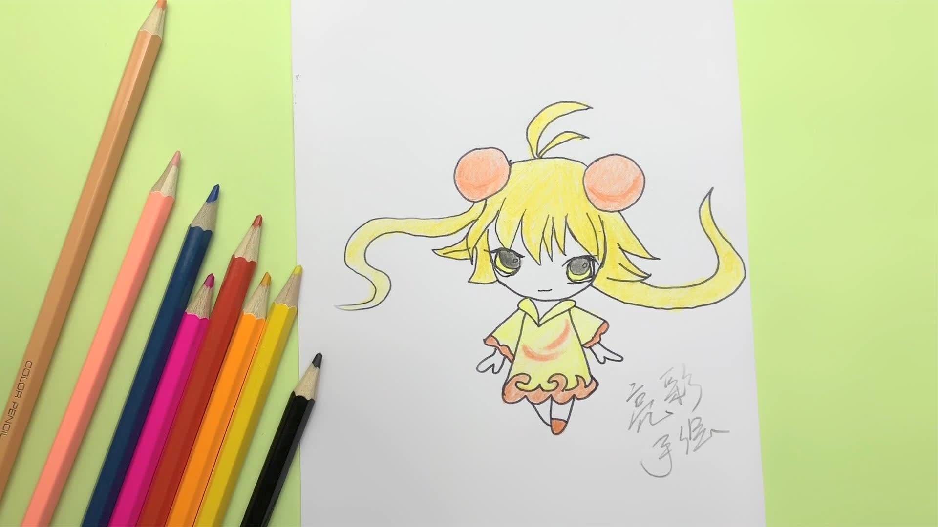 精灵梦叶罗丽亮彩仙子简笔画手绘,好萌呢!...