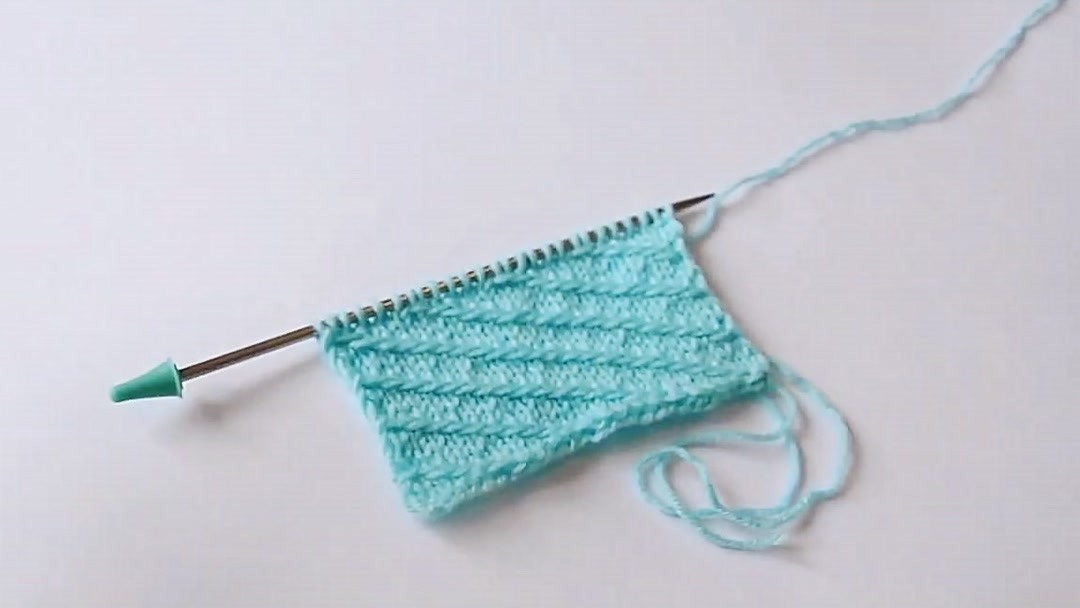 毛线编织教程,用棒针编织斜条花样的方法,学习起来很简单!