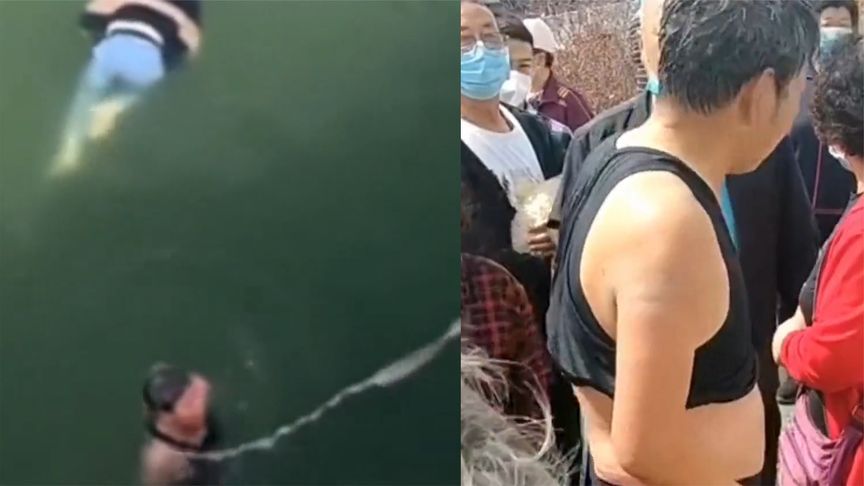 女孩坠河命悬一线,七旬老人下水救人后悄悄离开:致敬平凡英雄