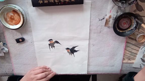 看着简单,画着更简单,绘画零基础一看都能会的水墨画——小燕子