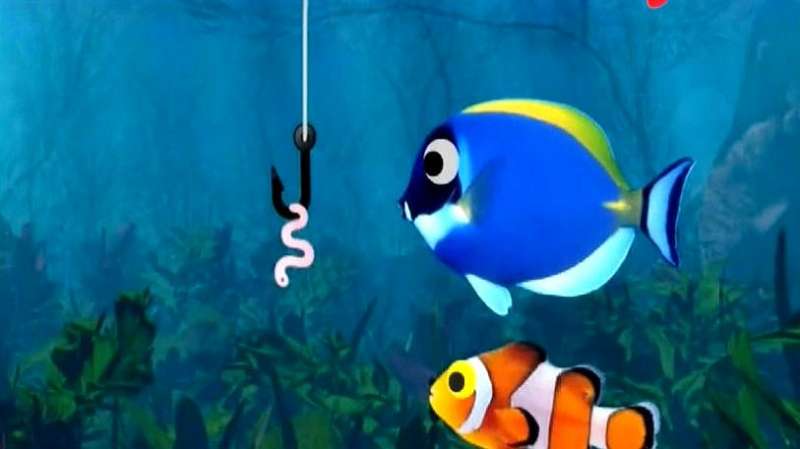 趣味动画 小朋友钓鱼被鲨鱼拖走了鱼干搞笑动画游戏