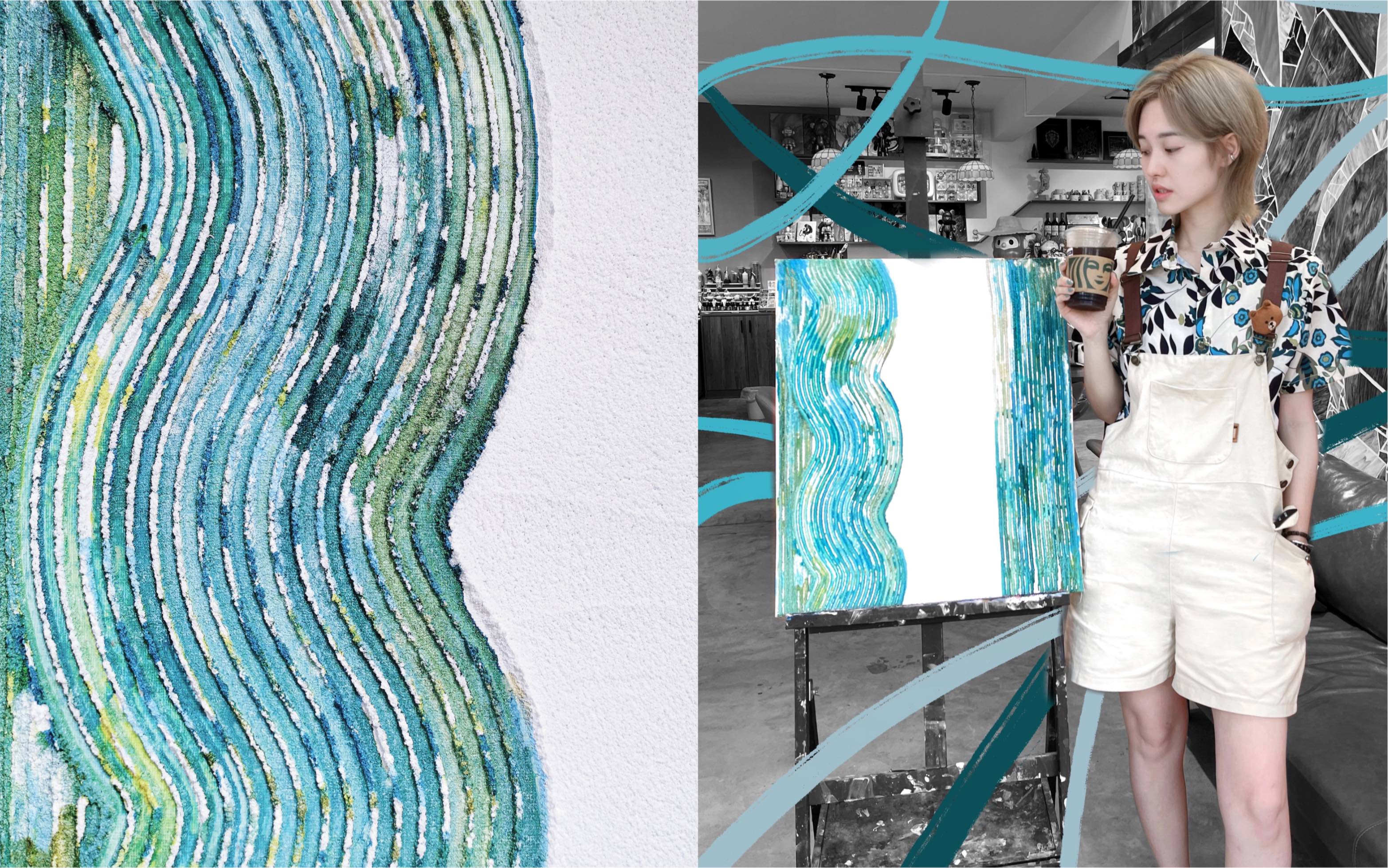 【DIY】新玩法!肌理画、流体画的结合