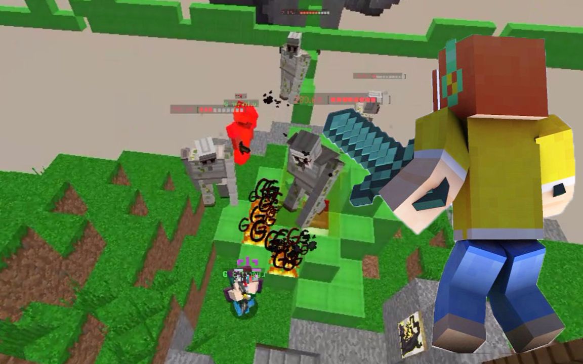 ...FPS】五个铁傀儡的极限翻盘 我的世界起床战争MC小游戏PVP服务器