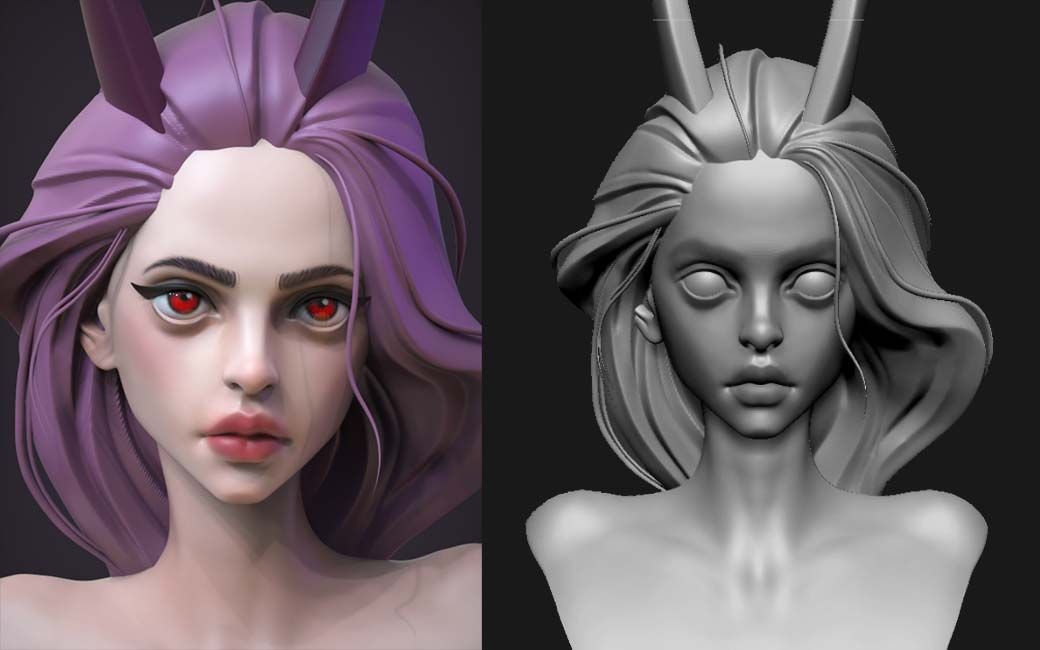 【zbrush教程】美女就是要自己建,人物角色建模案例带回家