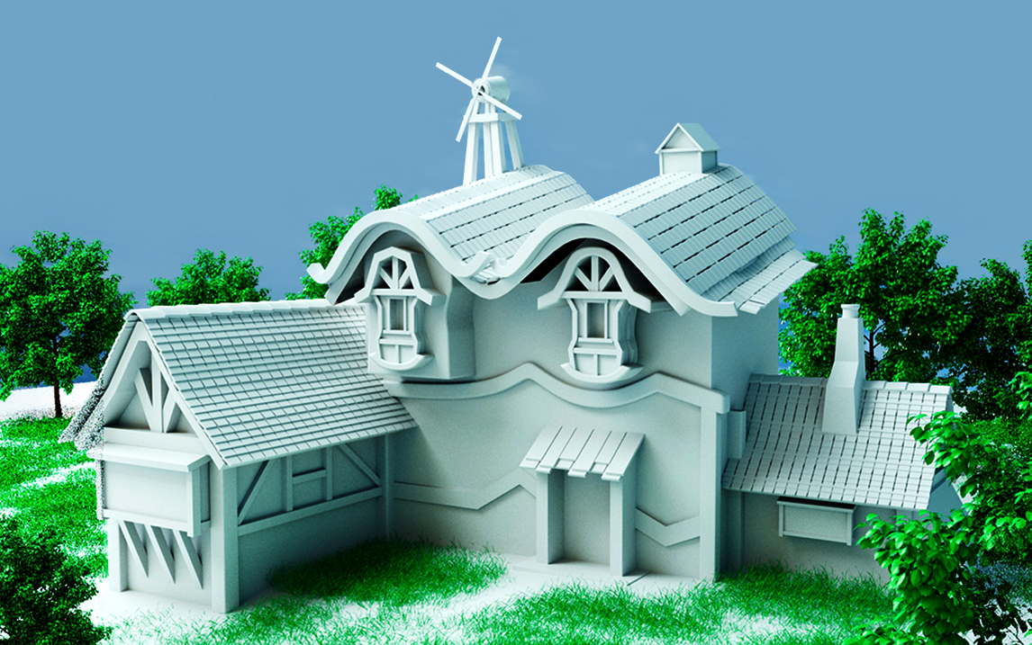 【maya场景建模】从原画分析到场景渲染,瓦片制作重点案例教学