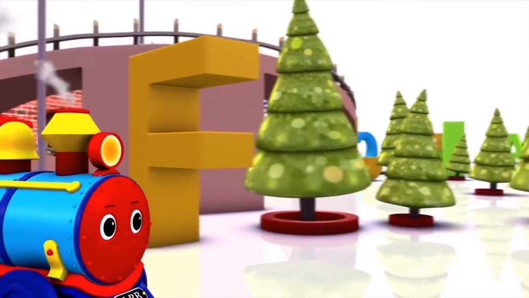 让孩子学习ABCD英文字母;小火车英语动画玩具学长英文字母