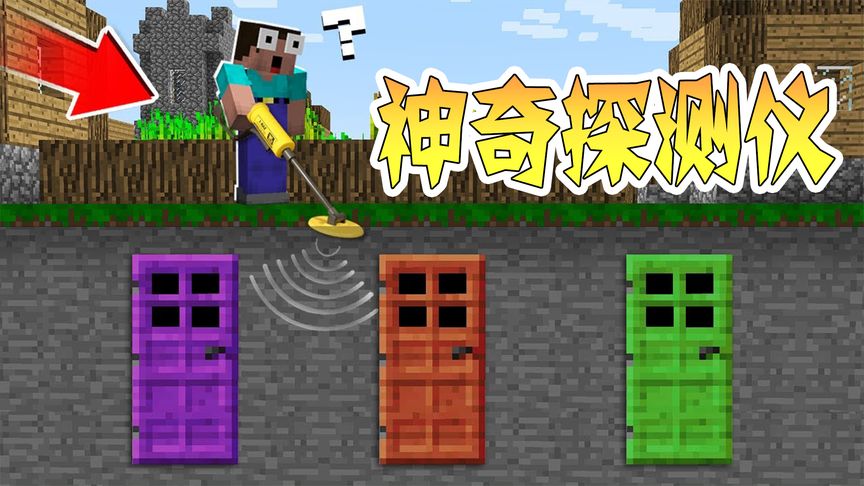 我的世界:阿呆使用神秘探测仪寻宝,应该打开哪扇门?