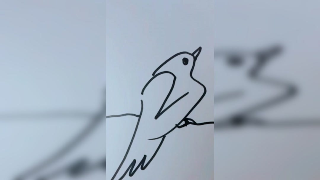简笔画用数字2.3画鸟