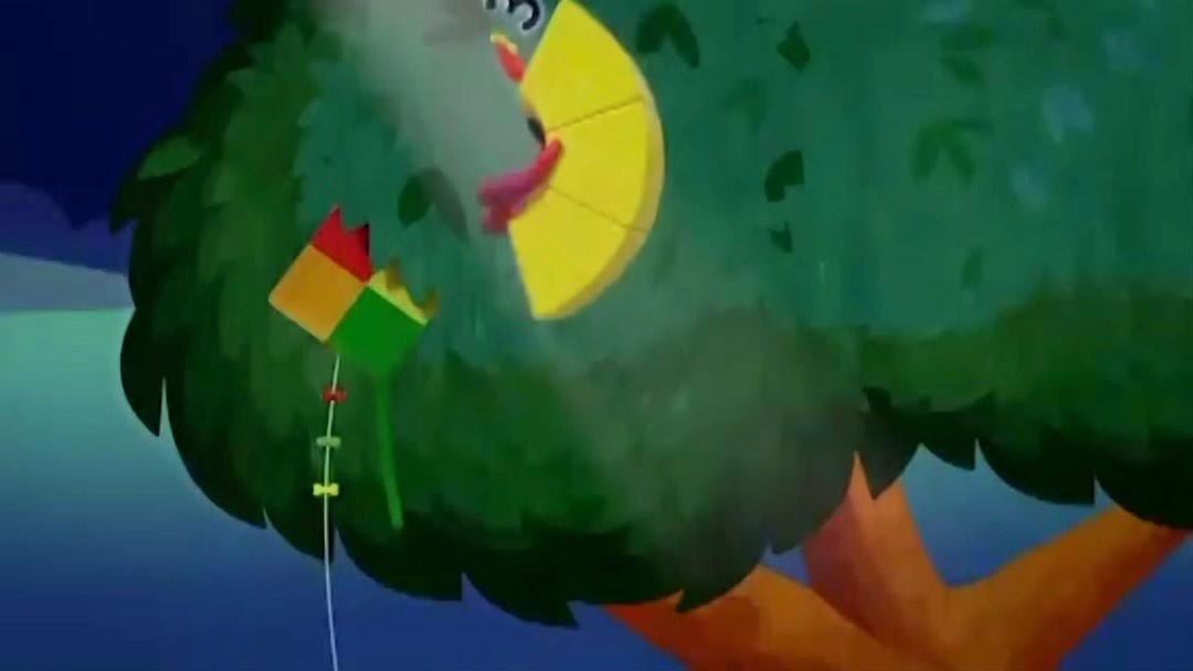 数字积木 动画游戏:数字3飞到树上 风筝也在 同甘共苦!