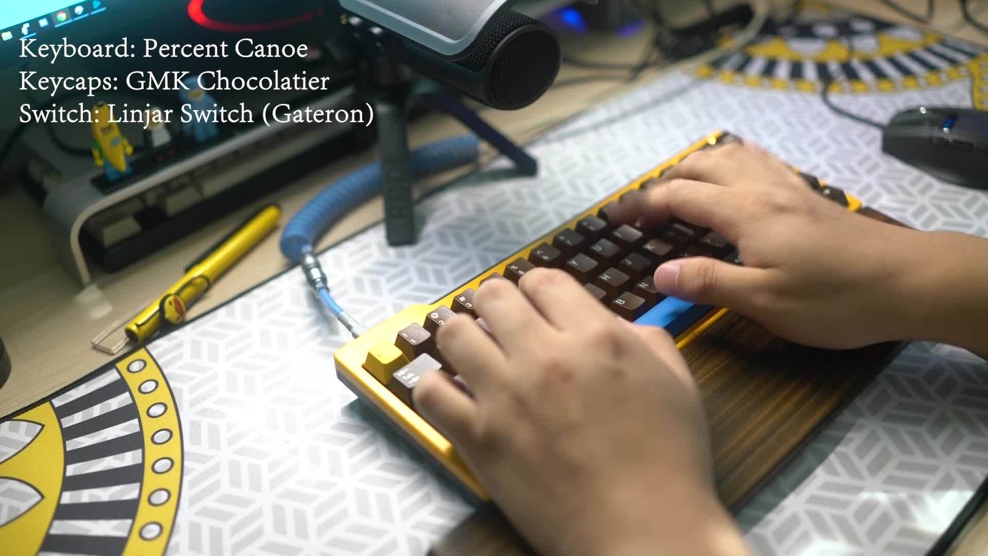 客制化机械键盘 套件 打字测试 音测 Percent Canoe 独木舟 & GMK ...