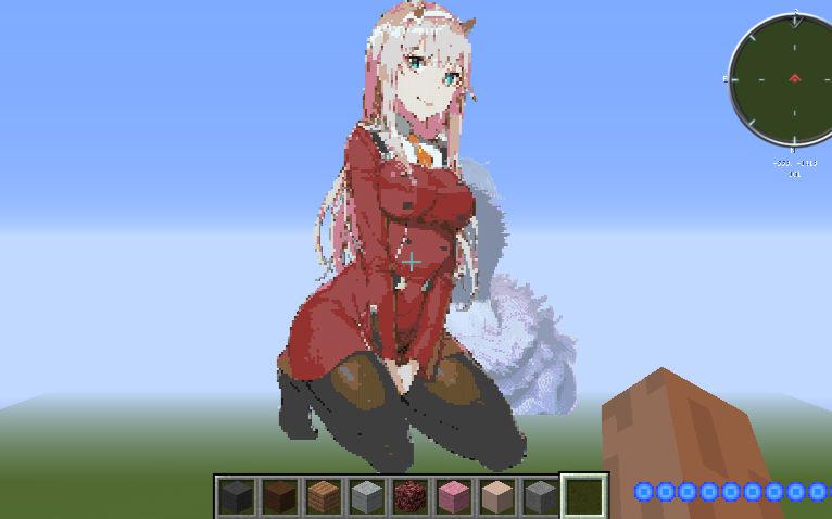 【别人的世界】高清像素002纯手搭还原,MC里的002竟能如此乖巧=w=