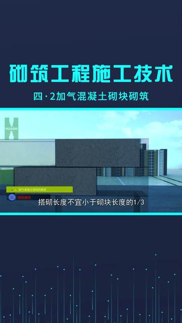 二次结构加气混凝土砌块墙体砌筑规范施工动画