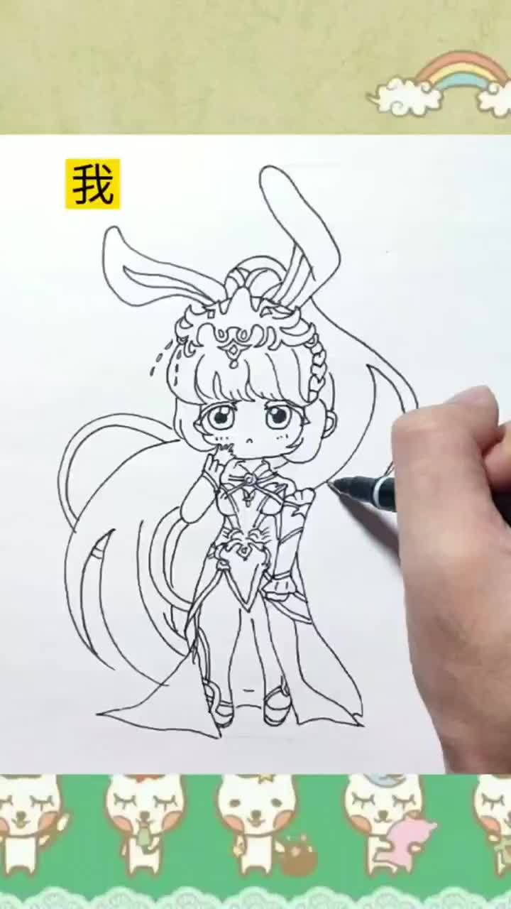 我和同桌比赛画小舞简笔画 #小舞