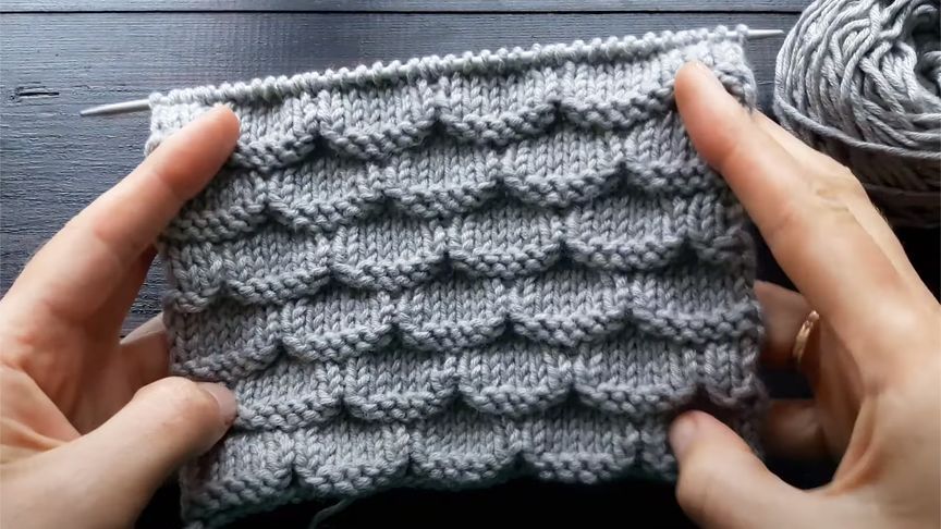 美丽的立体浮雕感花样,浮雕蜂窝块编织教程,织法简单却很实用