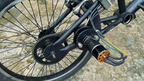 不到100块!自行车改成电动车,没想动力这么强#手工diy