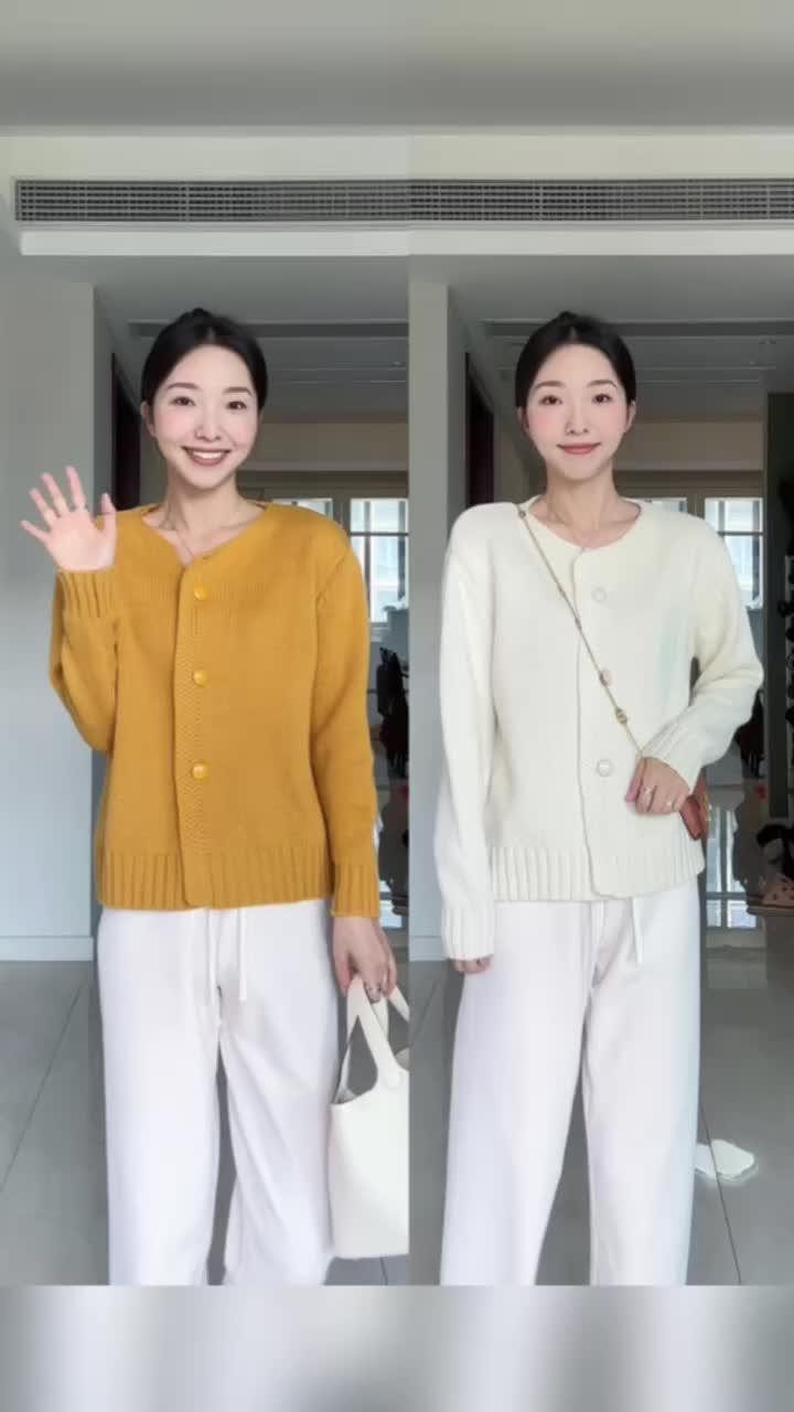 超有秋冬氛围感的粗棒针织毛衣