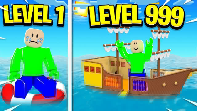 ROBLOX造船躲避灾难:冲下瀑布直接被甩出小船!