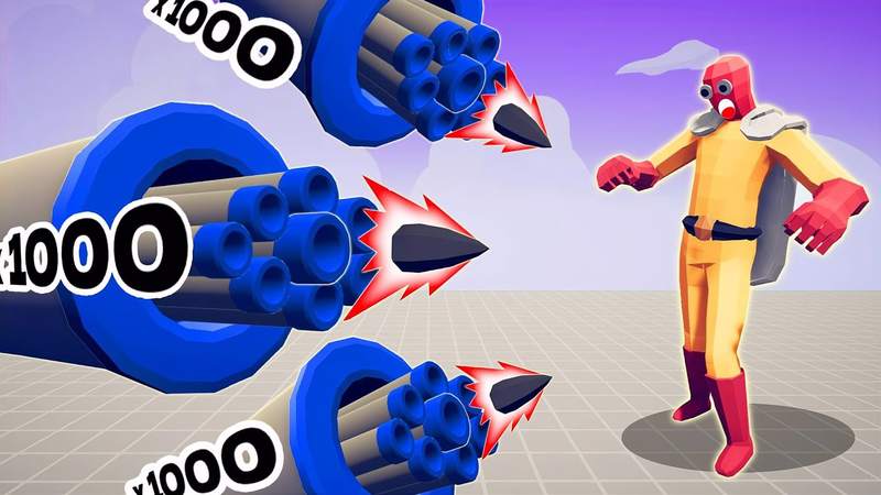 全面战争模拟器游戏 猛犸象被坦克兵一下子击飞好远