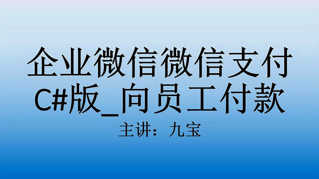 C 企业微信支付_快速部署和修改账户信息_向员工付款_查询记录