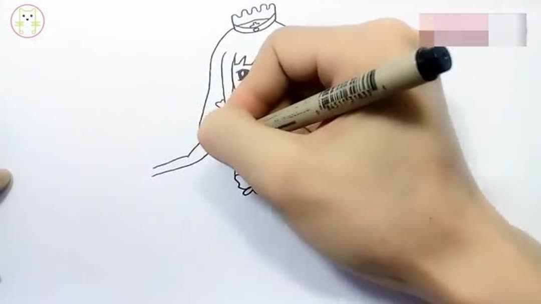 儿童早教简笔画:叶罗丽的白光莹简笔画,漂亮又简单