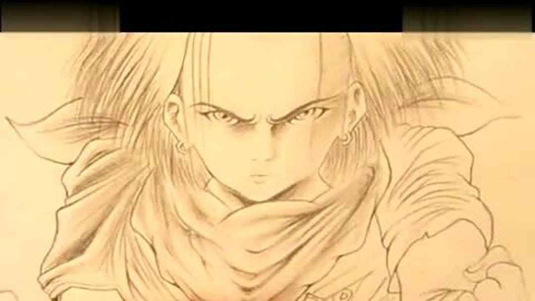 数码宝贝七龙珠Z手绘教学:超帅气人造人17号